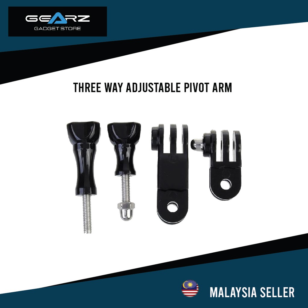 (Ready Stock) GOPRO PIVOT ARM THREE WAY ADJUSTABLE BASE MOUNT ADAPTER ...