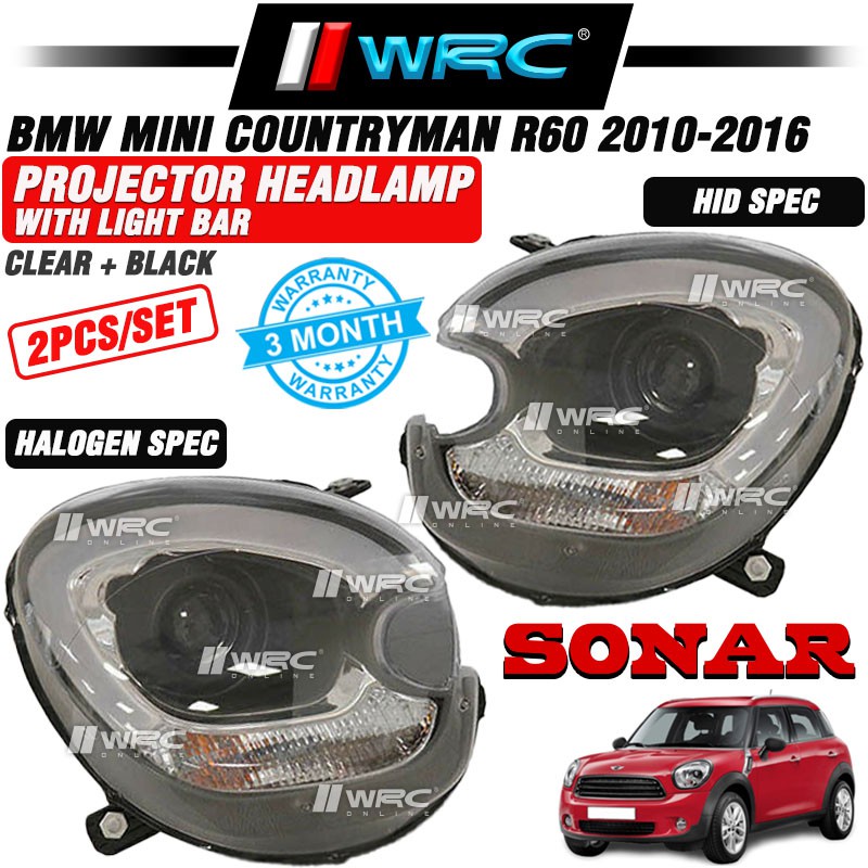 Sonar BMW Mini Countryman R60 2010 - 2016 Projector Headlamp With Light ...