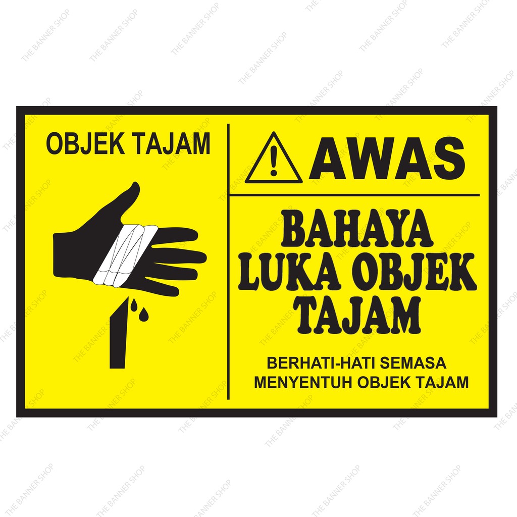 AWAS Sticker Board, Sign Keselamatan, untuk Contruction Site, Sekolah ...