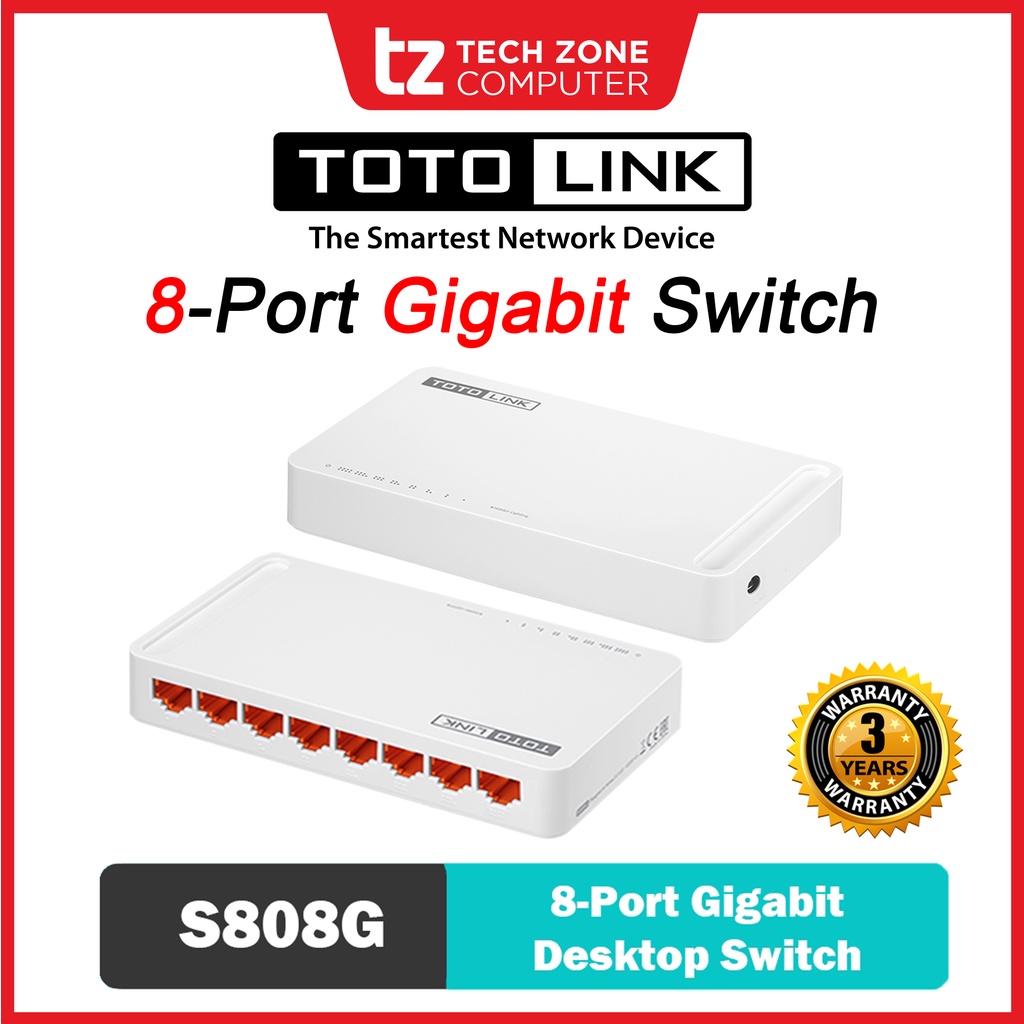 Totolink 8-Port Gigabit Desktop Network Switch S808G 10/100/1000mbps ...