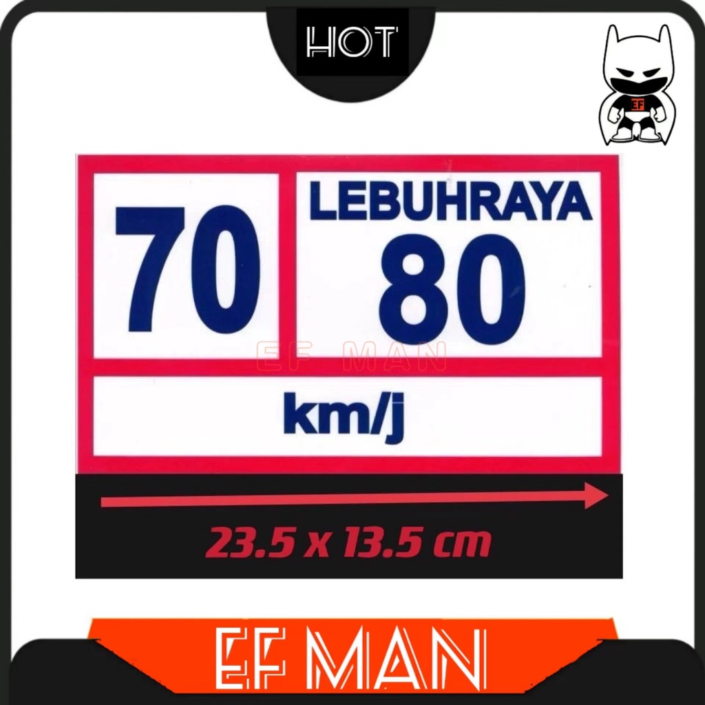 70 / 80 KM/J STICKER LEBUHRAYA LORRY LORI TRUCK CAR SPEED LIMIT 80 / 90 ...