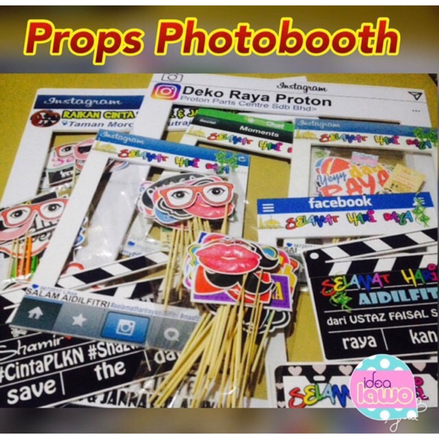 Photo booth custom props Insta clapper wedding kahwin backdrop graduasi ...