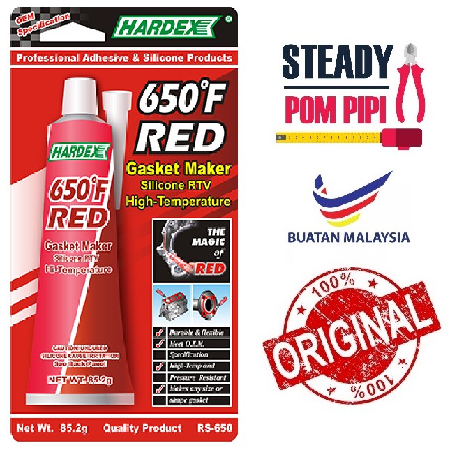 RS650 HARDEX 650°F RED GASKET MAKER SILICONE RTV (85.2G) | Shopee Malaysia