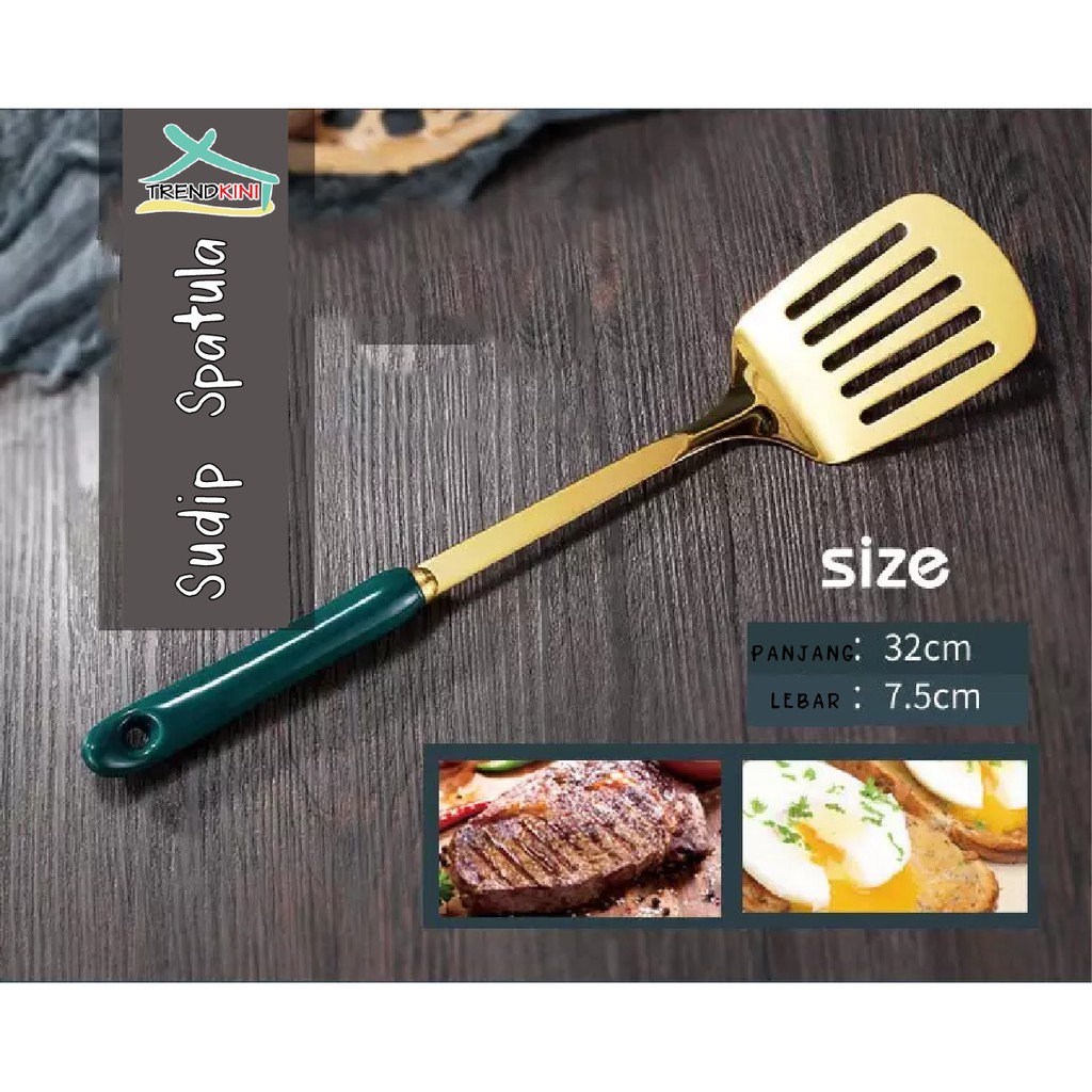6pcs Cooking Utensil Stainless Steel Ceramic Handle/ 6pcs set Perkakas ...