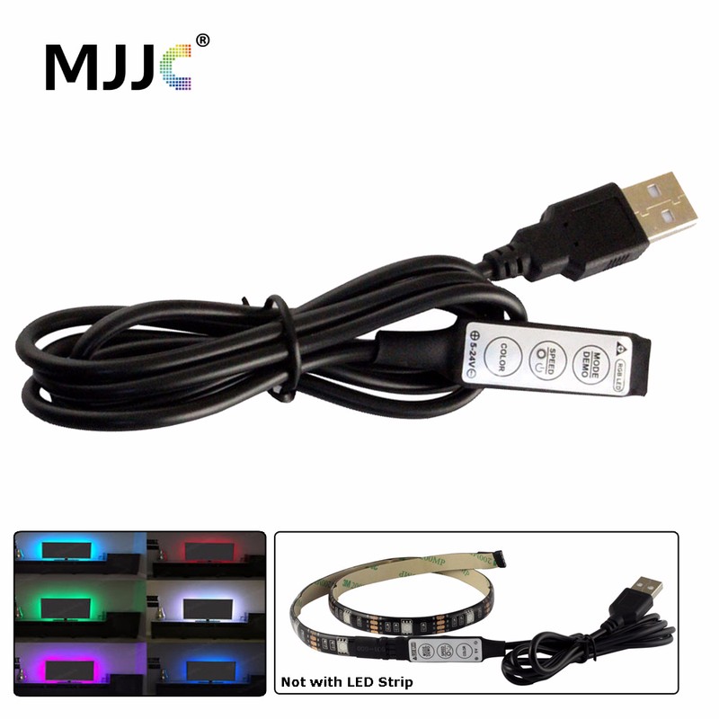USB RGB LED Controller 4 Pin 5V DC Mini 3 Keys for 5V RGB LED Strip ...
