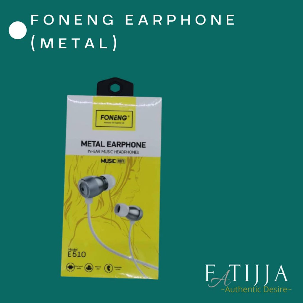 100% Original FONENG Earphone ( Metal) | Shopee Malaysia