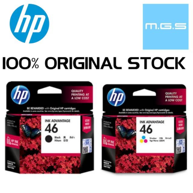 HP 46 #46 BLACK / HP #46 COLOR ORIGINAL CARTRIDGE | Shopee Malaysia