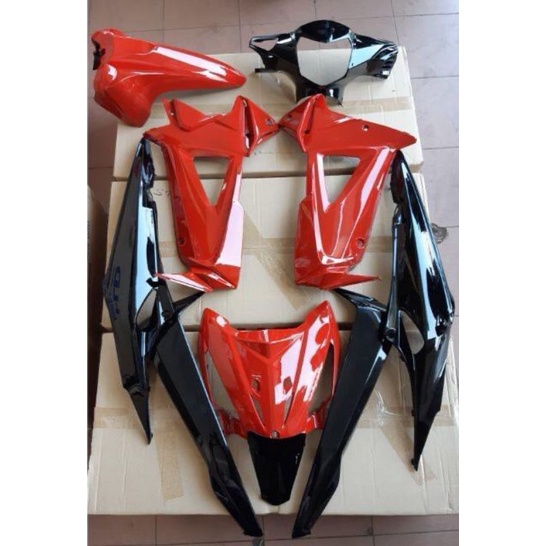 HONDA WAVE125 X ULTIMO COVER SET BODY KIT COVER SET RED/BLACK BLACK ...