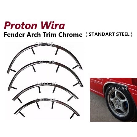 Fender Arch Trim Stainless Steel Chrome Garnish Proton Wira | Shopee ...