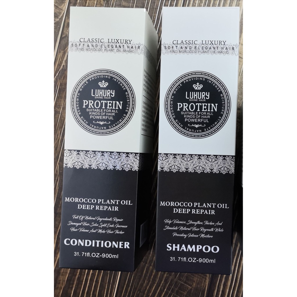 Luxury Morocco Plant Oil Extract Protein Shampoo / Conditioner 900ml ...
