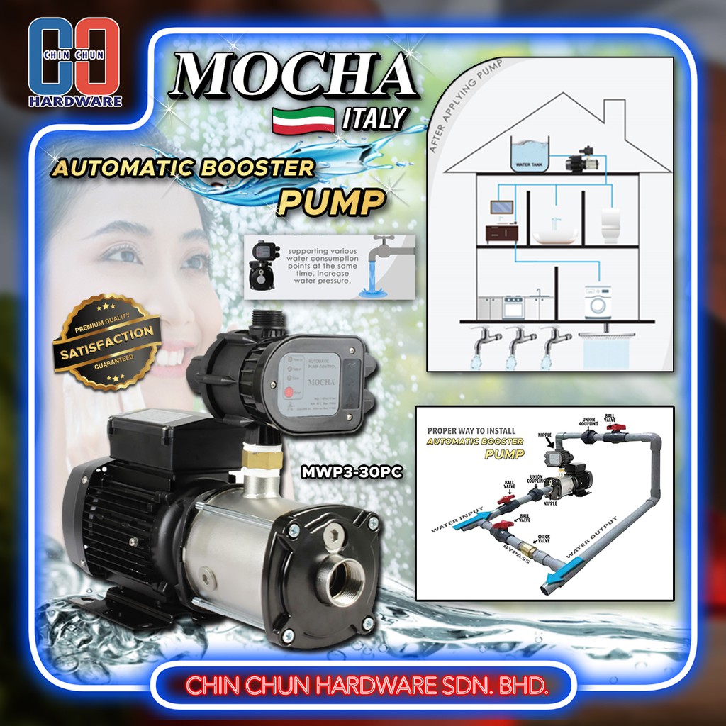 MOCHA MWP3-30PC | MWP330PC STAINLESS STEEL AUTOMATIC BOOSTER PUMP ...