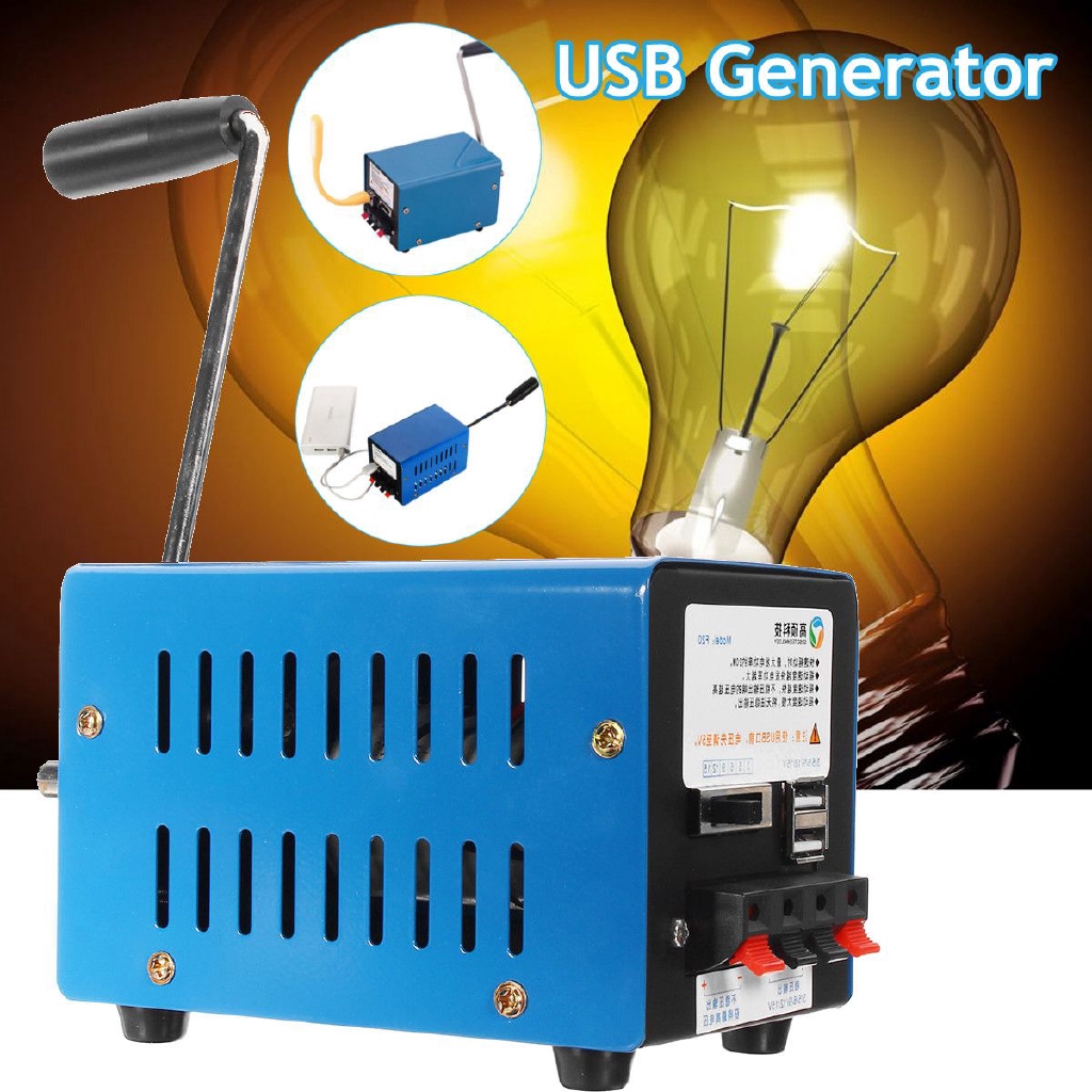 USB Hand Crank Emergency Power Generator SOS Camping Survival Charger ...