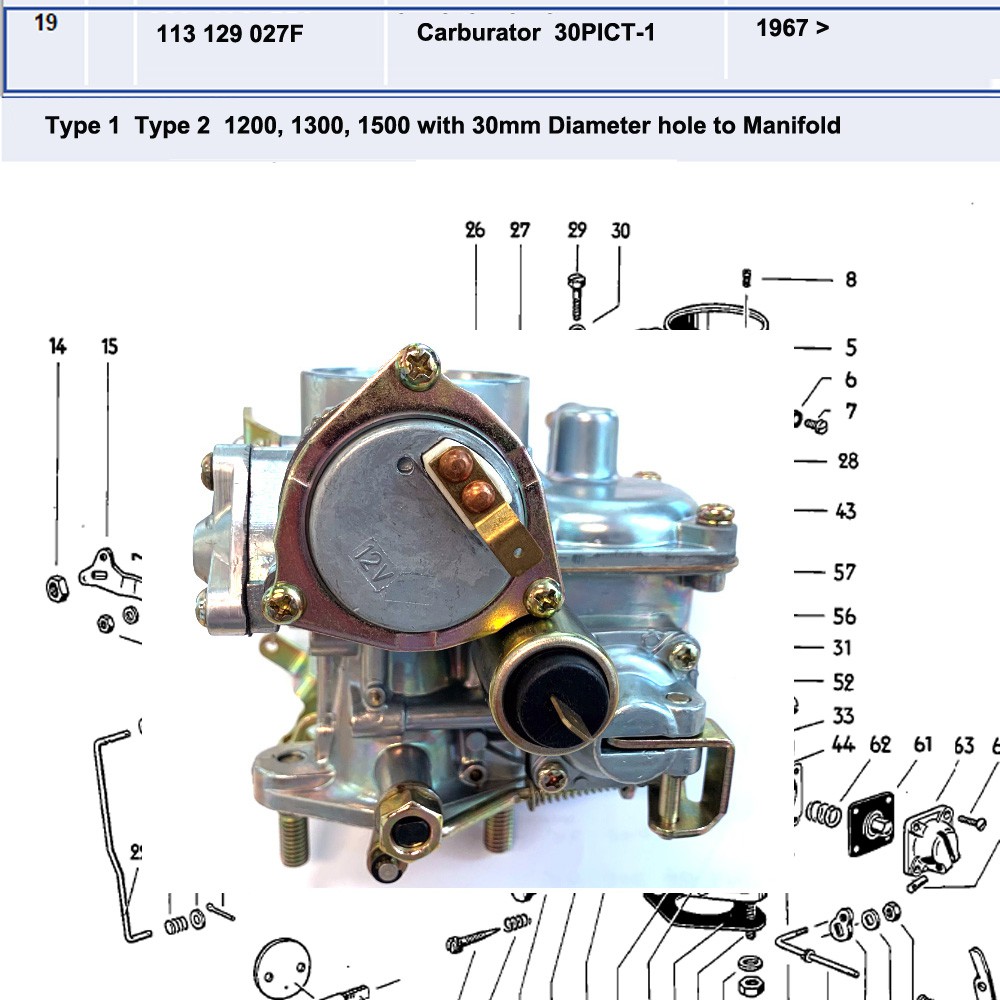 VW Carburator 30 PICT-1 Beetle 1200CC | Shopee Malaysia