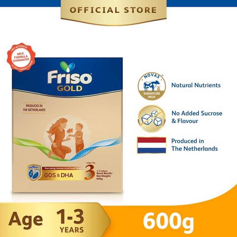 Friso Gold Step 3 Milk Formula 600g (Upgraded Formula) | Shopee Malaysia
