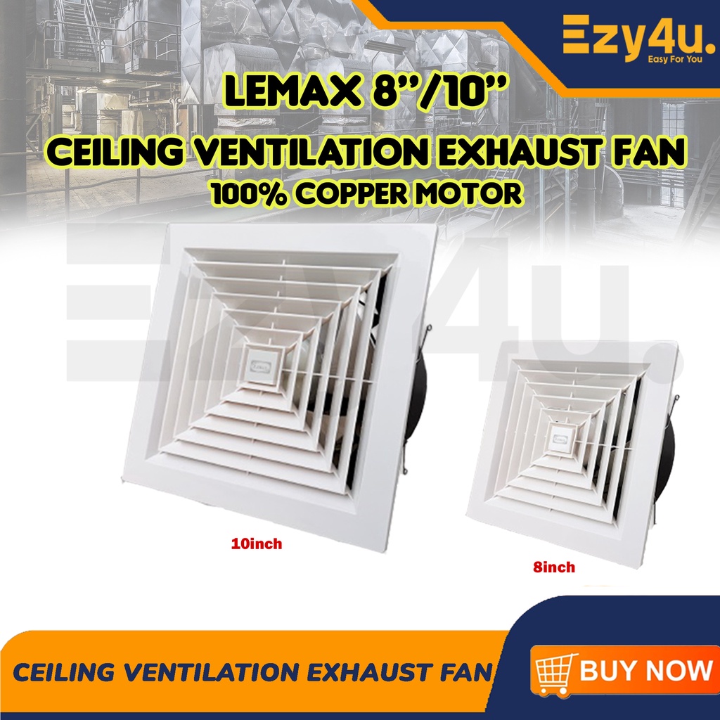 Lemax 8" 10" Ventilation Exhaust Fan Kipas Ekzos Bilik Air Toilet ...
