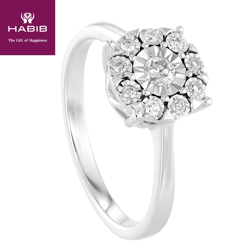 HABIB Round Diamond Ring in 375/9K White Gold 25715(R) | Shopee Malaysia