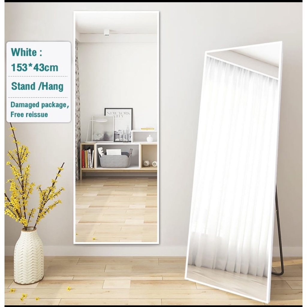 🔥READY STOCK⚡STANDING MIRROR WITH WHEEL MIRROR STAND CERMIN BERDIRI ...