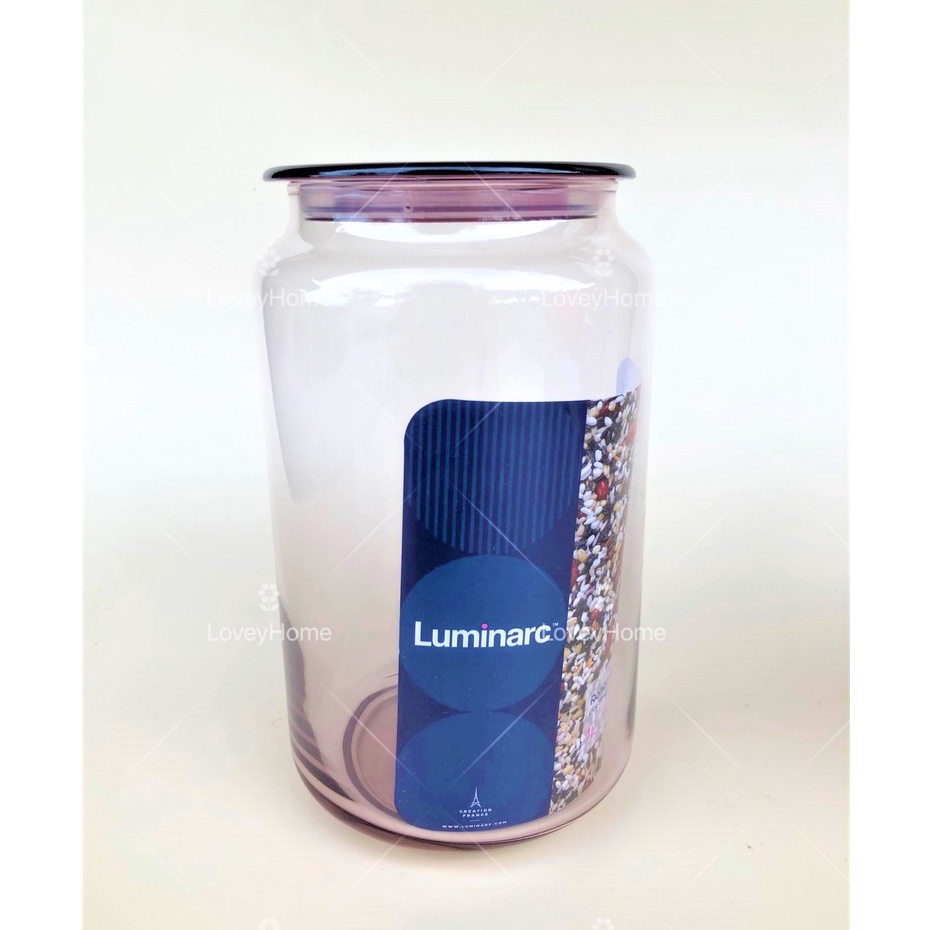 Luminarc Pink Rondo Jar Airtight Glass Pot Food Canister Container ...