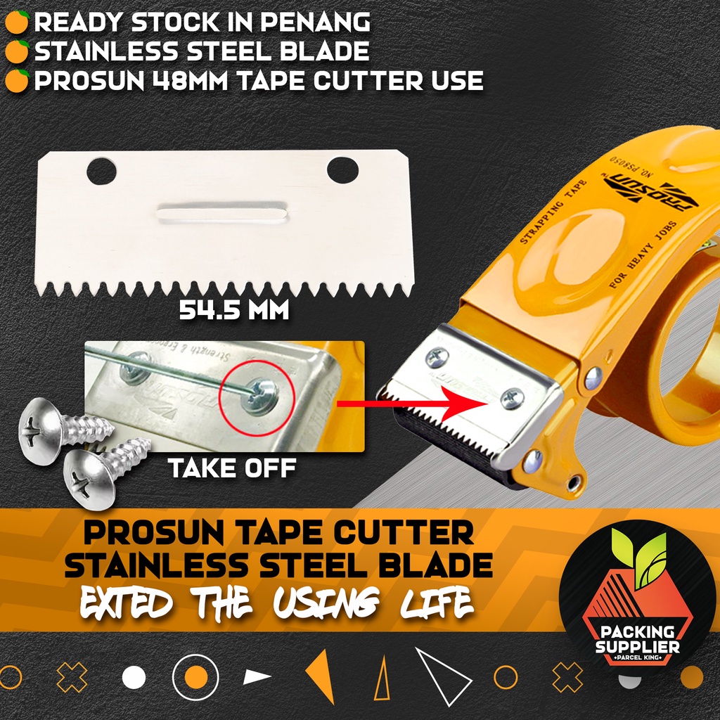 [ Blade Only ] Tape Cutter Stainless Steel Blade For Prosun 48mm Tape ...