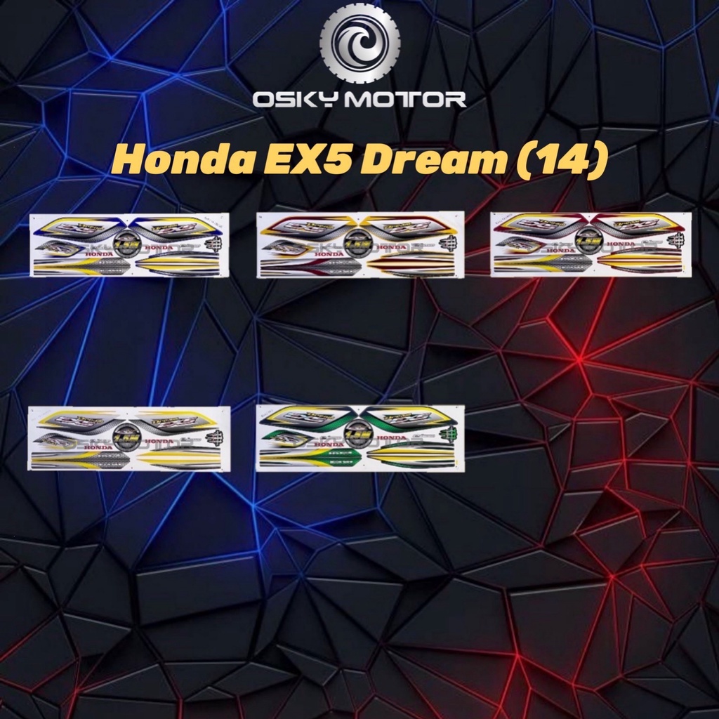 Honda EX5 Dream (14) Body Sticker - Blue / Gold / Red / White / Green ...