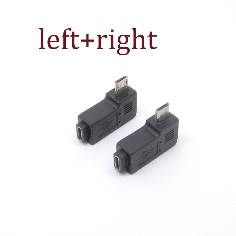 90° Degree Left Right Angle Micro USB 2.0 Male To Female Adapter ...