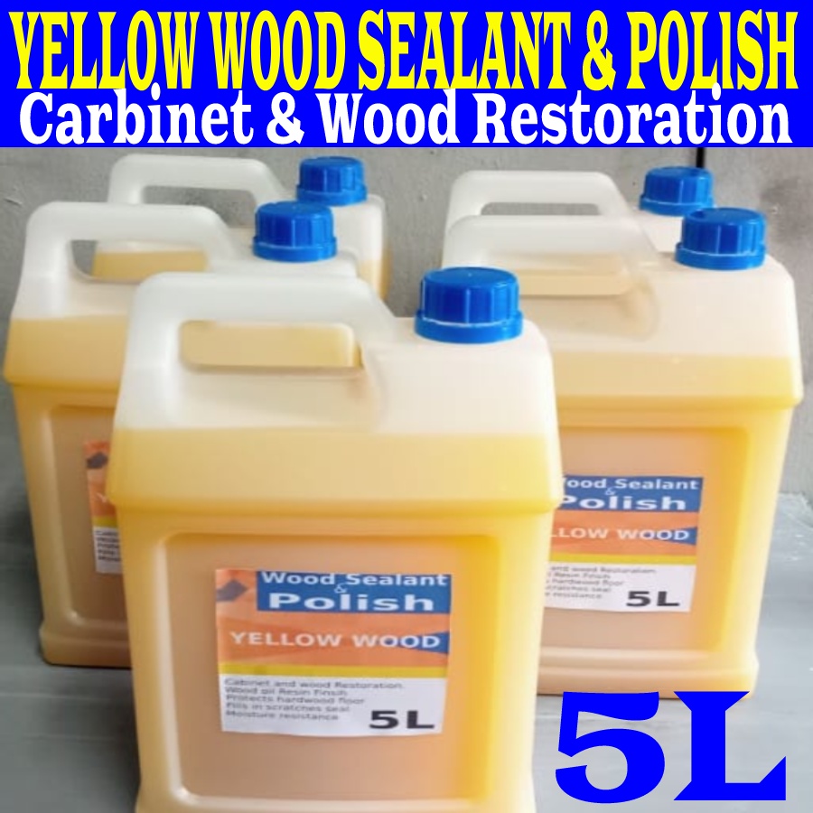 5 Liters:Yellow Wood Polish and Sealant, Interior-Exterior Wood anti ...