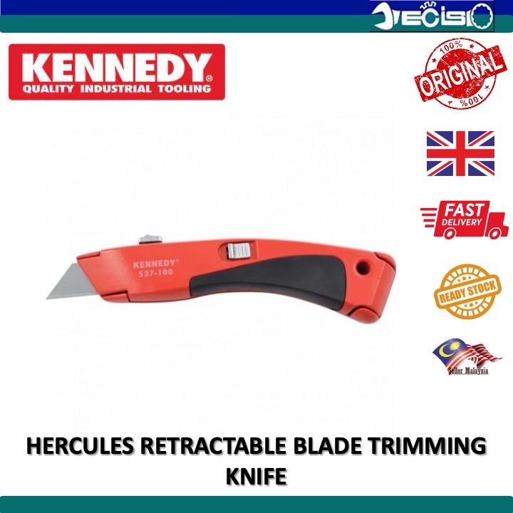KENNEDY HERCULES RETRACTABLE BLADE TRIMMING KNIFE - RED KEN5371000K ...