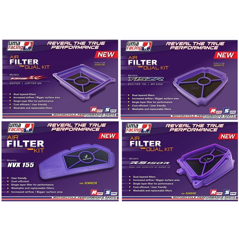 💯 ORI UMA RACING AIR FILTER [ LC135 V1-V8 FI / Y15 V1&V2 / Y16 / RS150 ...