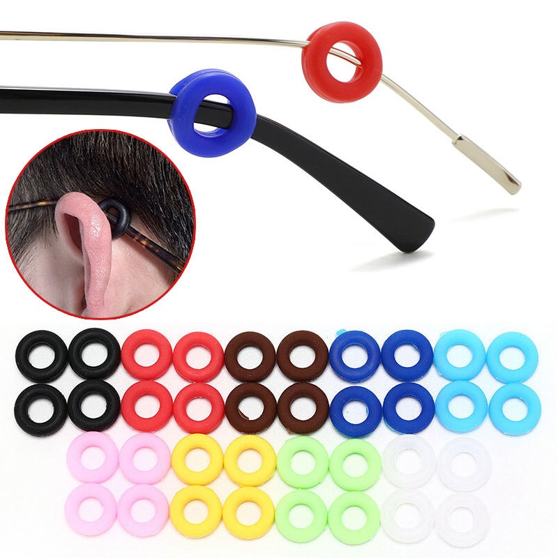 10 Pairs Round Eyeglass Ear Hooks Silicone Eyeglasses Temple Tips ...