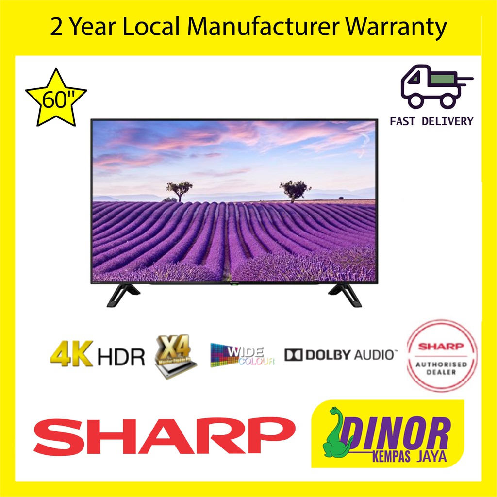 Sharp 60 inch 4K UHD Digital TV 4TC60CH1X | Shopee Malaysia