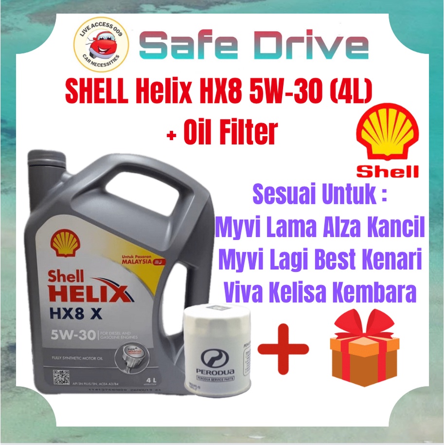 LA Original Shell Helix HX8 Fully Synthetic Minyak Hitam Engine Oil 5W ...