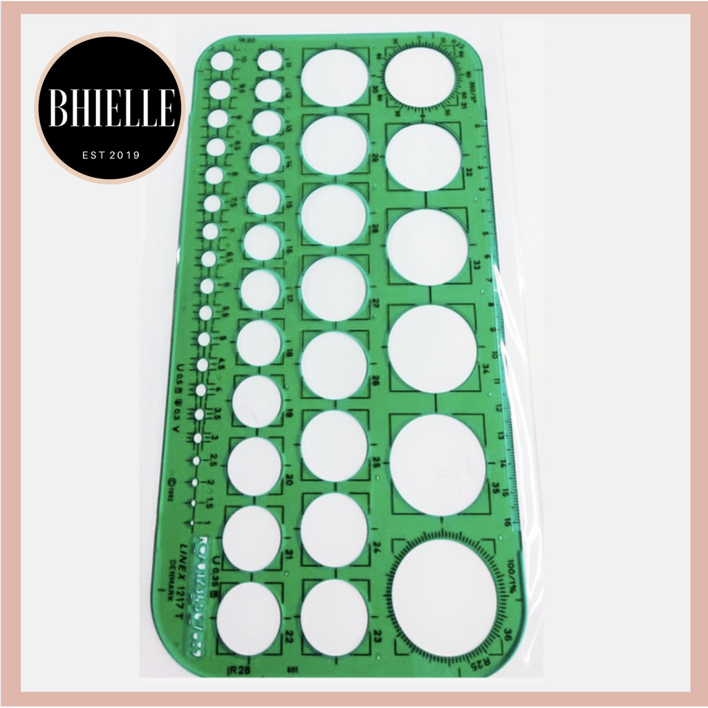 Linex 1217-T Circle Template 45 Circles Size 1 to 10mm | Shopee Malaysia