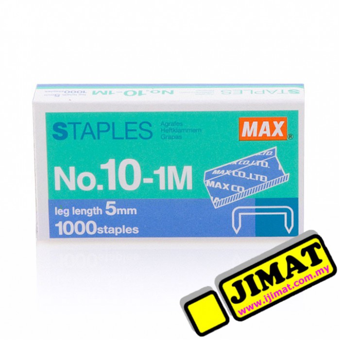 MAX STAPLES NO.10 - 1M BULLET / 10-1m Stapler Refill (1000PCS/BOX) For ...