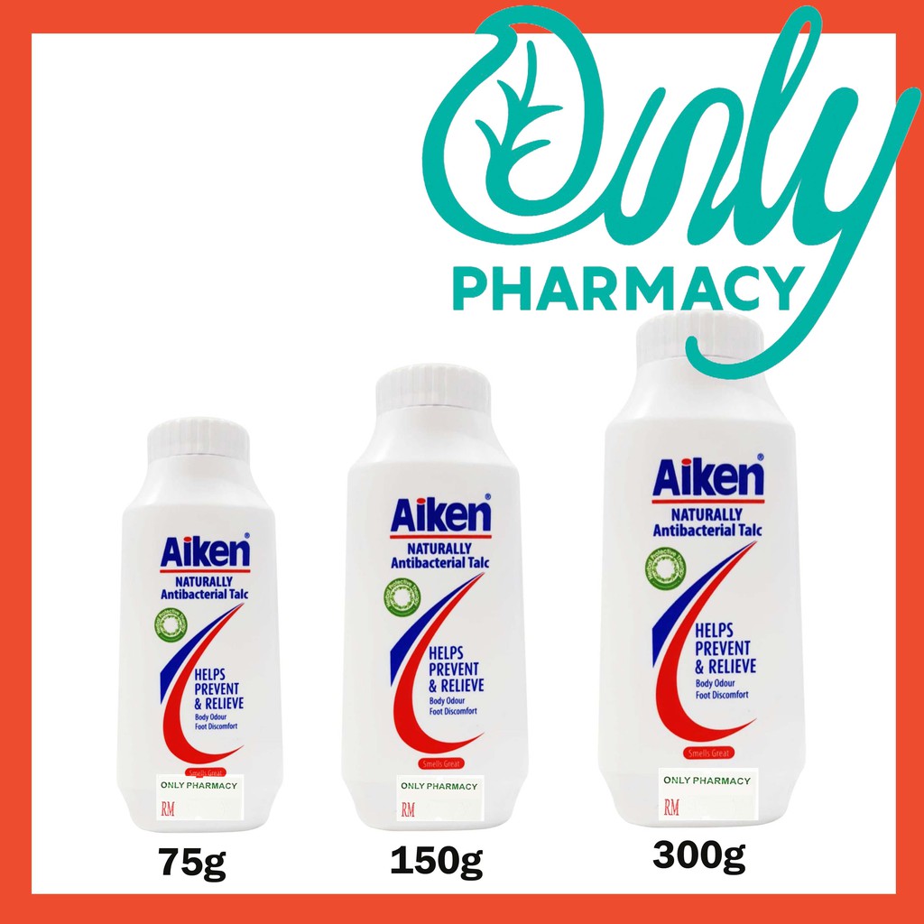 Aiken Antibacterial Talcum Powder 75g or 150g or 300g (Aiken Bedak ...