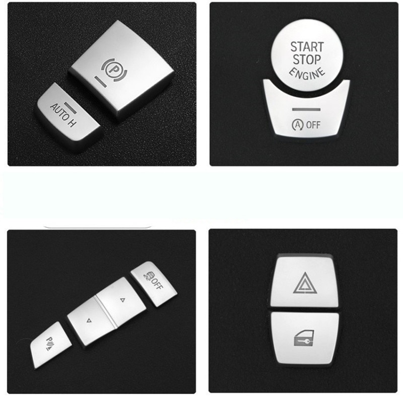 Chrome Car Button Covers Stickers Car Interior Accessories for BMW F10 ...