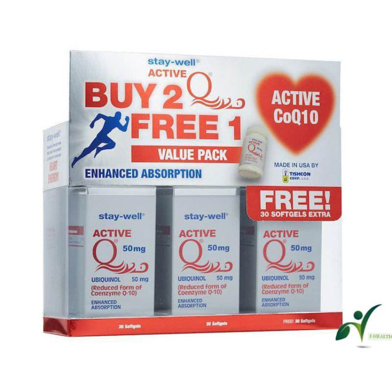 Stay-Well Active Q10 50mg 2x30's Foc 30's w free gift | Shopee Malaysia