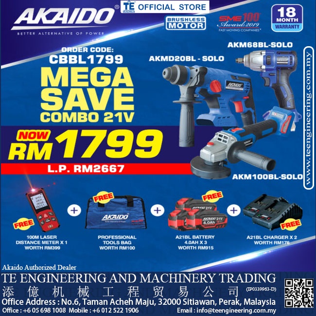 Akaido Mega Save Combo 21V ( CBBL1799 ) | Shopee Malaysia