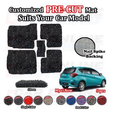 Perodua Myvi NEW 18MM Customized PRE CUT PVC Coil Floor Mat Anti Slip ...