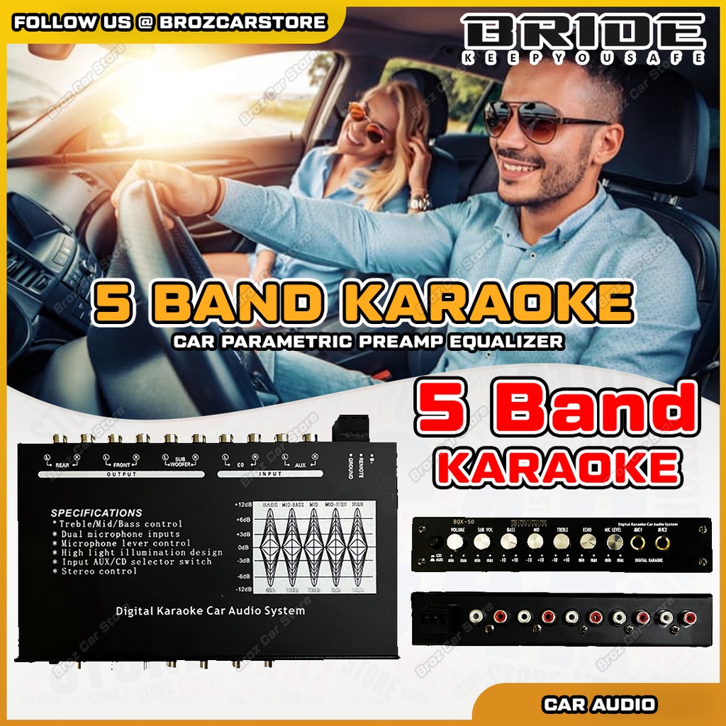 📢 Karaoke 5-Band Pre-Amp BRIDE Parametric Preamp With Subwoofer Output ...