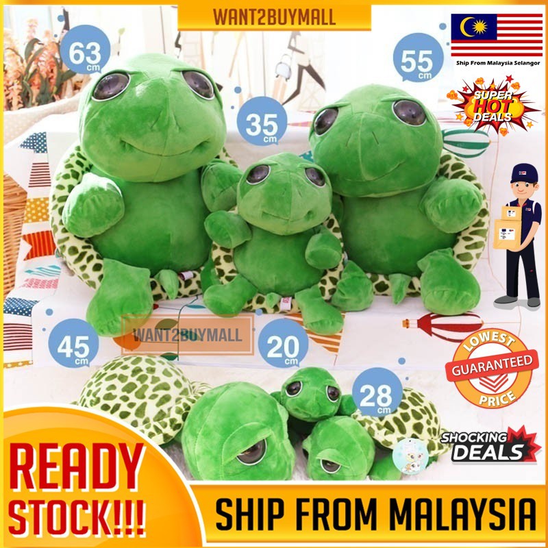 🇲🇾 🏆Hot Selling🔥 23-63cm Kawaii Big Eyes Animals Tortoise Plush Lovely ...