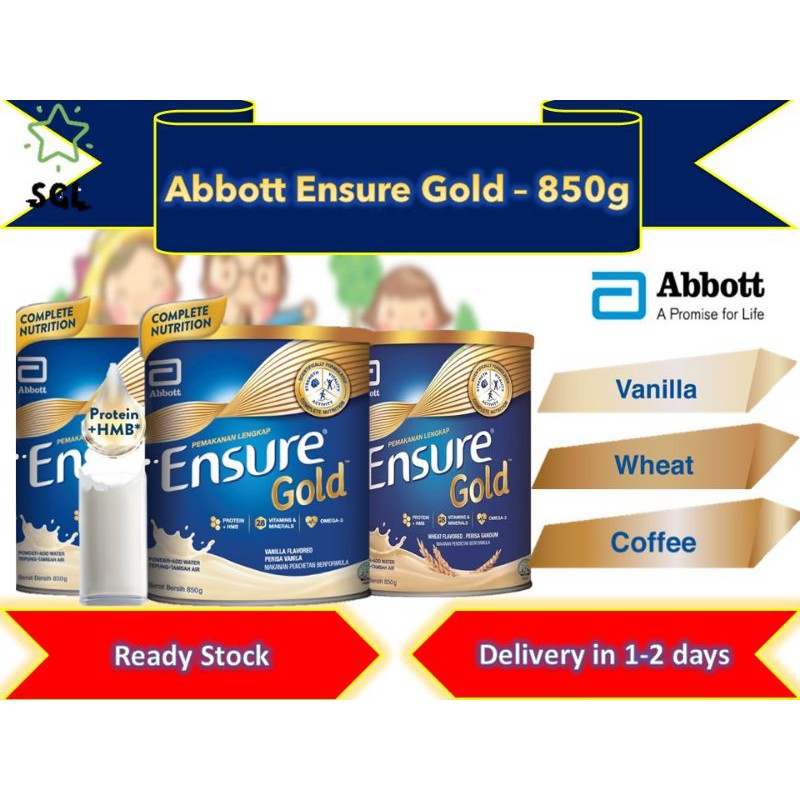 Abbott Ensure Gold Vanilla/Wheat/Coffee - 400g/850g/2.4kg. | Shopee Malaysia