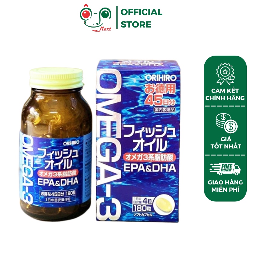 Orihiro Japanese Omega 3 fish oil pills for eyes and brain, 180 pills ...