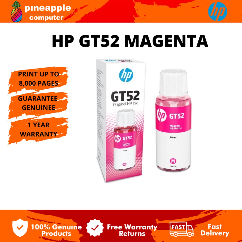 HP GT52 Magenta Original Ink Bottle - M0H55AA,For 115/116/310/315/319 ...