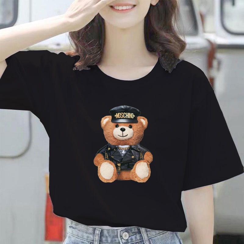 Baju KAOS TOP TSHIRT BEAR MOSCHINO TEDY BEAR OVERSIZE WOMEN GIRLS JUMBO ...