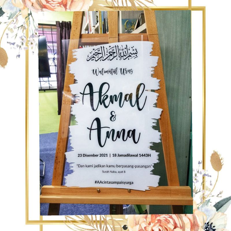 ACRYLIC WELCOME BOARD/Wedding Welcome Board/Welcome Board | Shopee Malaysia