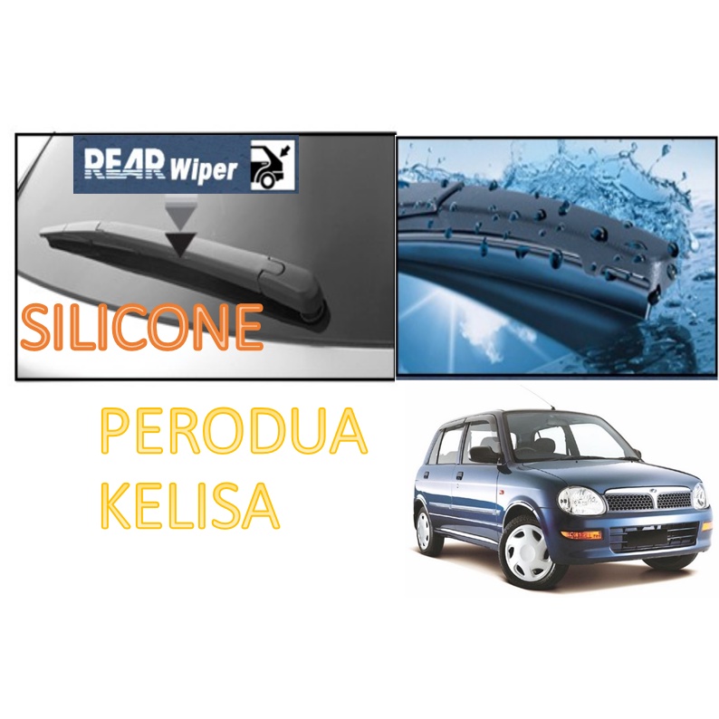 PERODUA KELISA Japan Silicon 12inch 3 Sections Boneless Car Rear Wiper ...