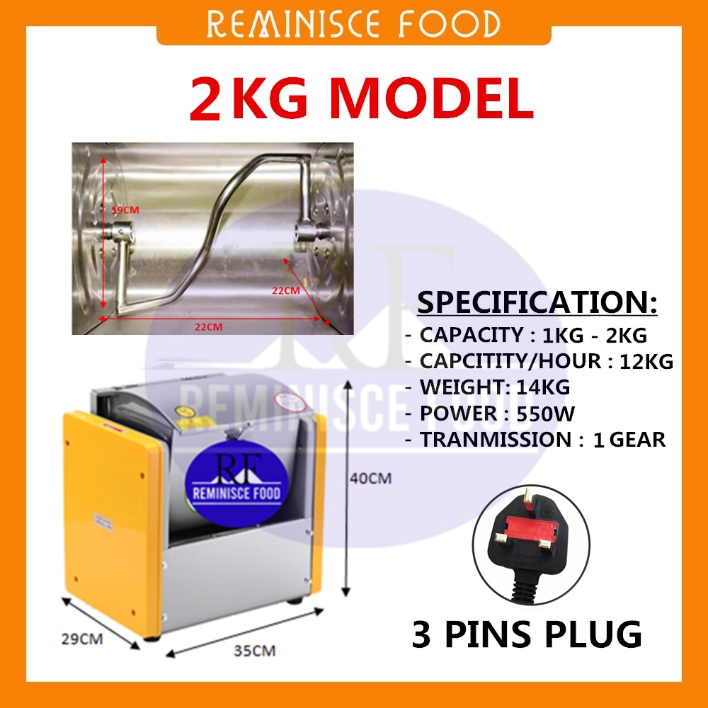 Heavy Duty Dough Mixing Machine, 2KG/5KG/10KG Capacity Model, 550W/1500W, Malaysia Plug | Shopee ...