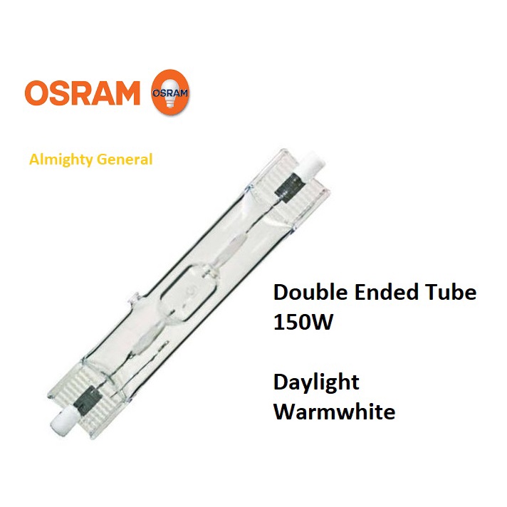 Osram 150W Double Ended Metal Halide Tube Daylight, Warmwhite Rx7s HQI ...