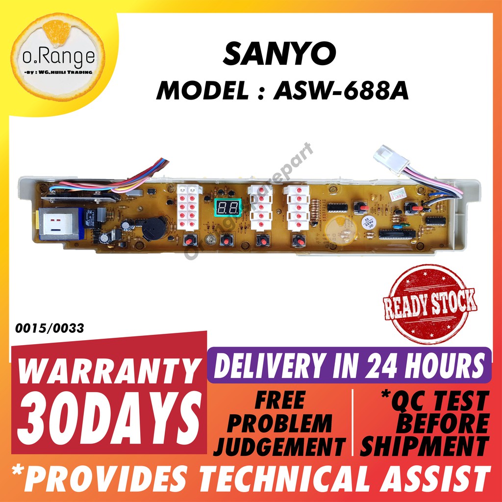 ASW-688A SANYO Washing Machine PCB Board (CONTROL BOARD ) PANEL BOARD ...