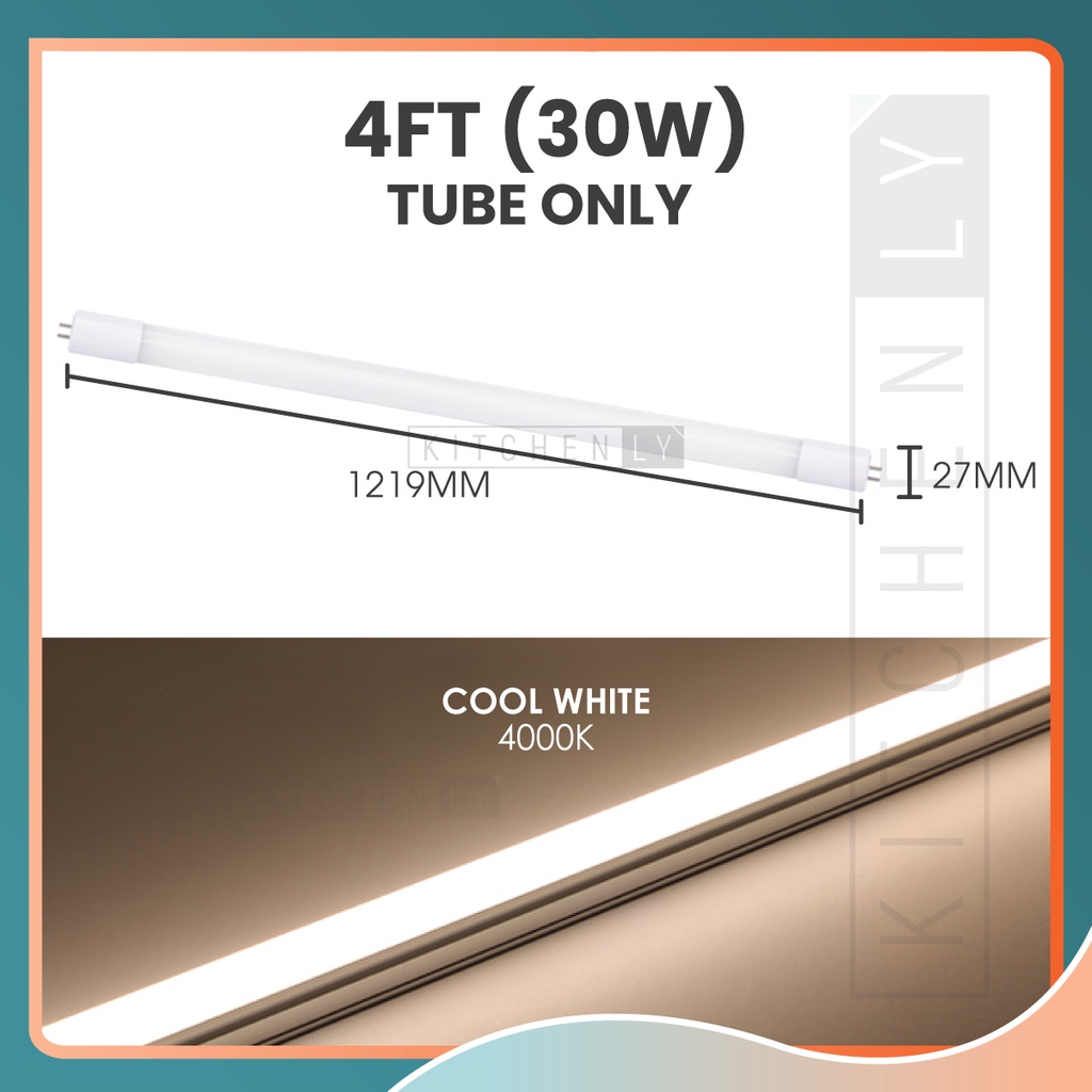 KLY_ LED Fluorescent T8 4Ft Set Light Lampu Kalimantang Panjang Casing ...